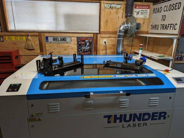 How does Laser rotary attachment work