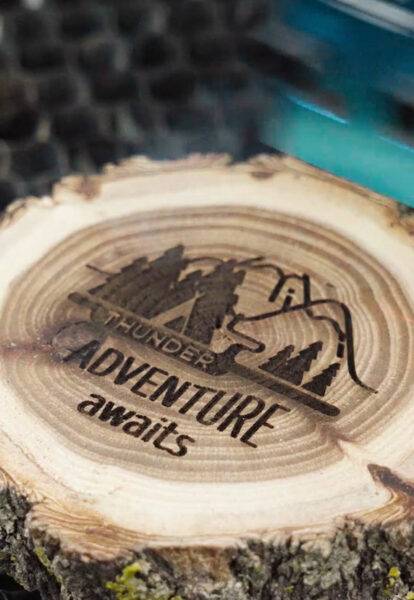 Laser Engraving-Tree Bark Coaster | Thunder Laser