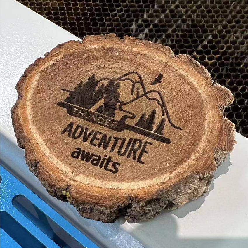 Laser Engraving-Tree Bark Coaster | Thunder Laser