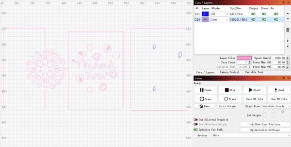 Laser cutting-Perforated Thank-you Card | Thunder Laser