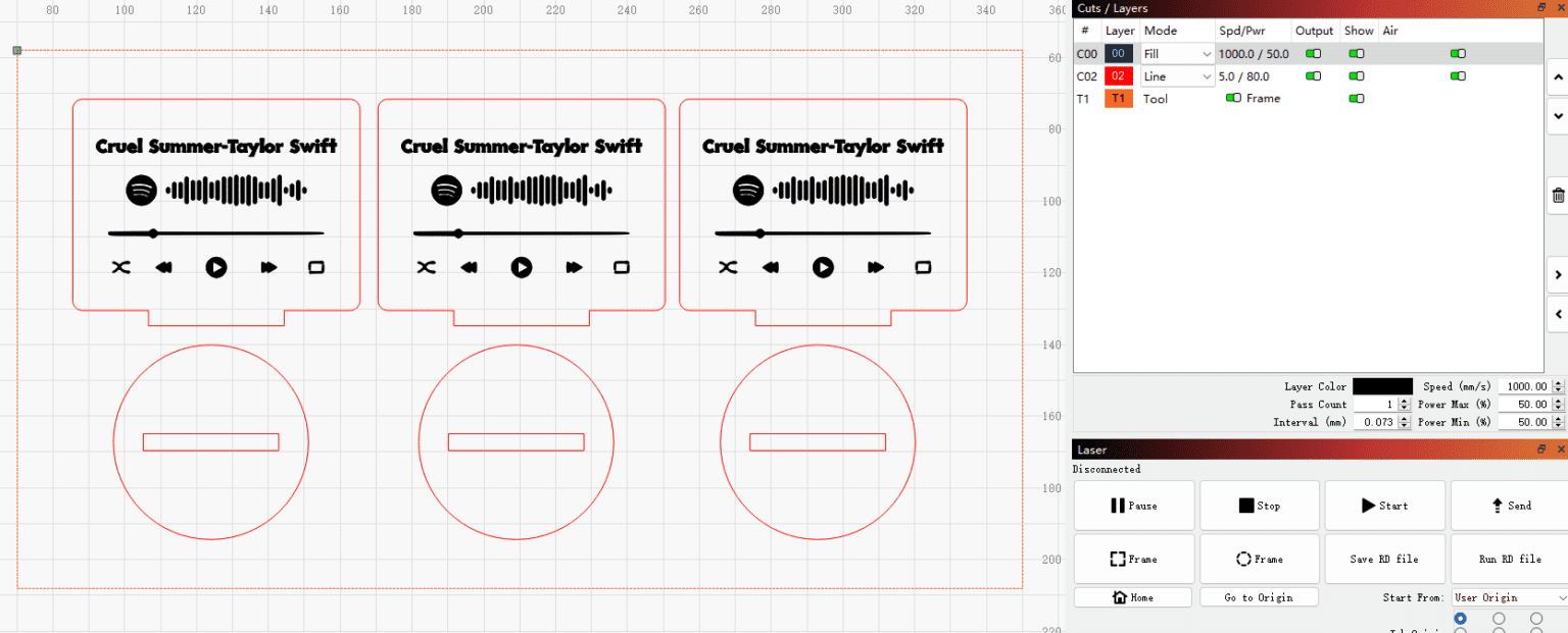 Laser Cutting - Custom Song Displays | Thunder Laser